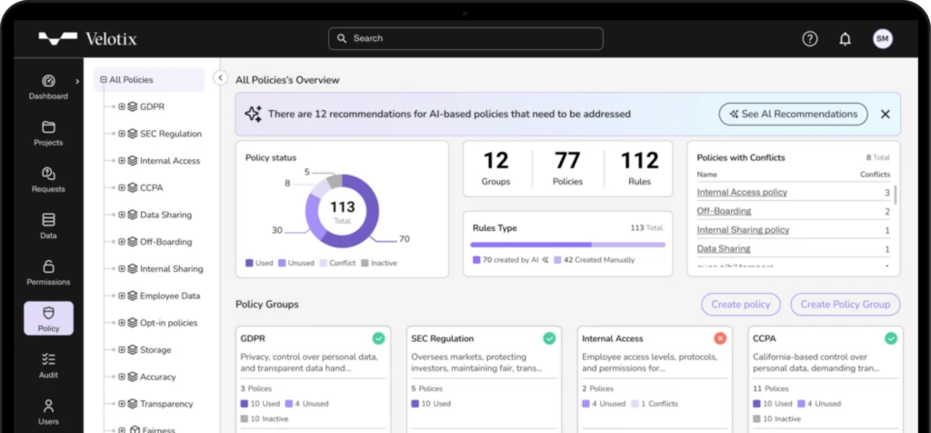 Automate Data Governance from Day One | Velotix One